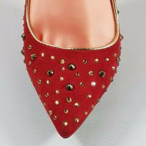 Alba | Shoes | Red Gold Slingback High Heels | Poshmark